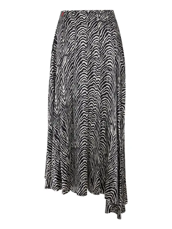 PCFG Zebra Print Long Skirt - Black/white
