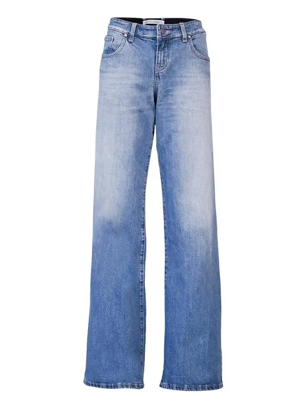 LOVE AND NOSTALGIA Bob Jean Wide Leg Denim - Blue