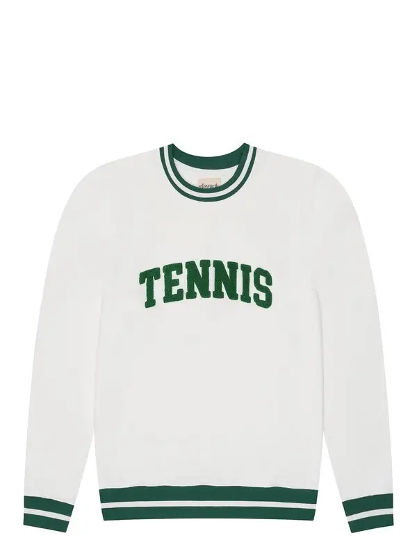 ELLSWORTH + IVEY Elle Sweatshirt Collegiate Tennis - White