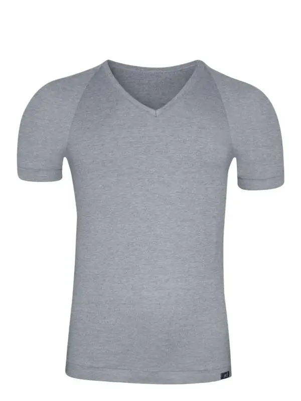 ZD ZERO DEFECTS Ranglan V-neck T-shirt Premium Egyptian Cotton Color - Grey