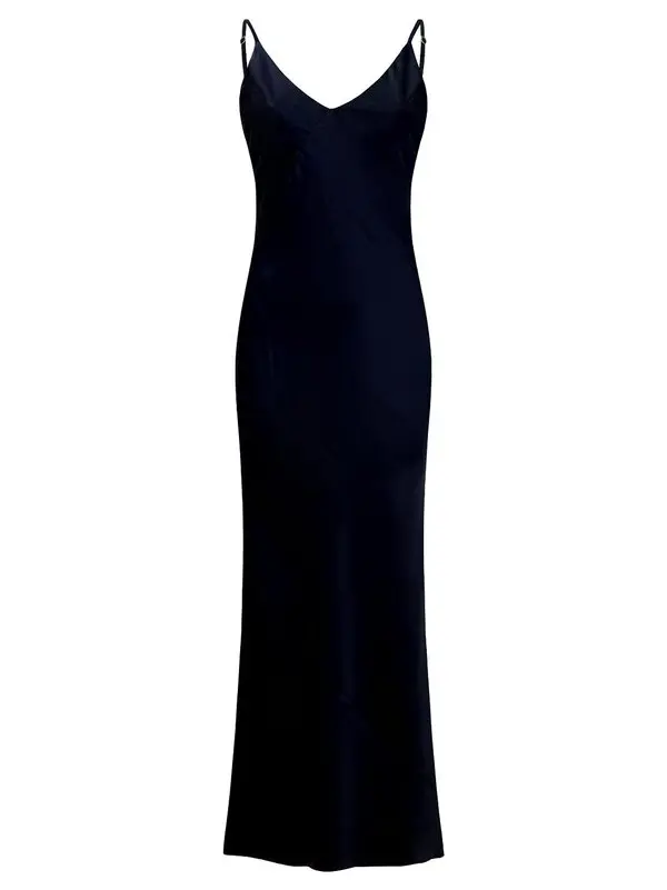 WHY MARY Iris Bias Maxi Slip Dress - Black