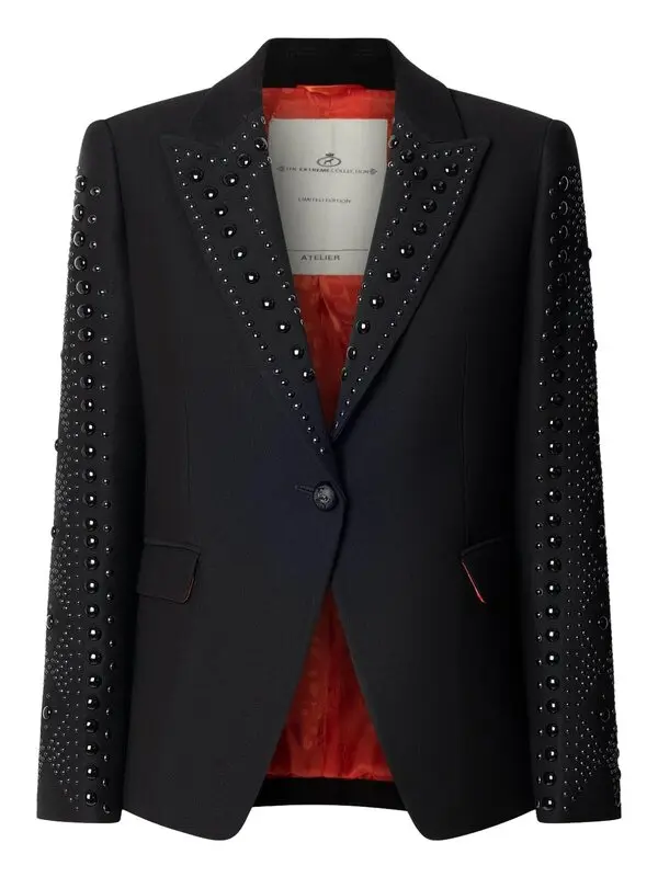 THE EXTREME COLLECTION Lord Byron Hand-studded Tailored Blazer - Black