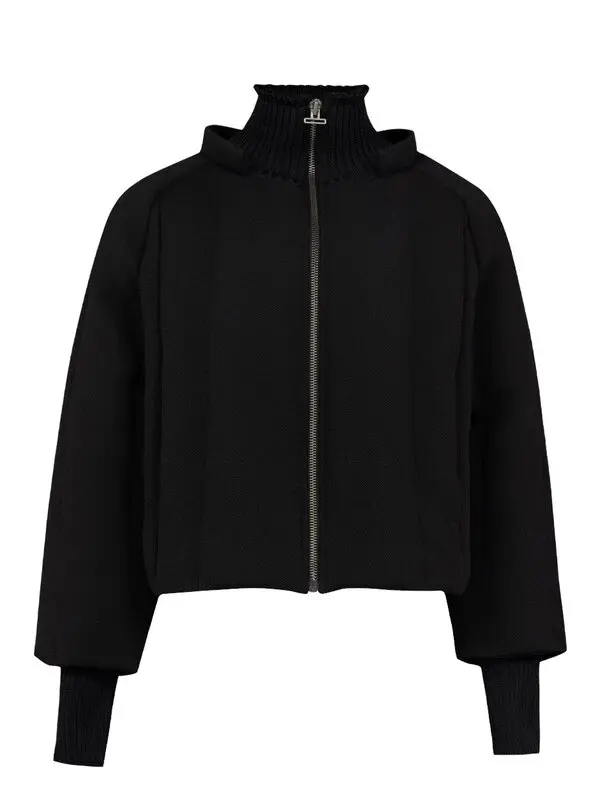 PCFG Puffer Coat With Knit Sleeves - Black