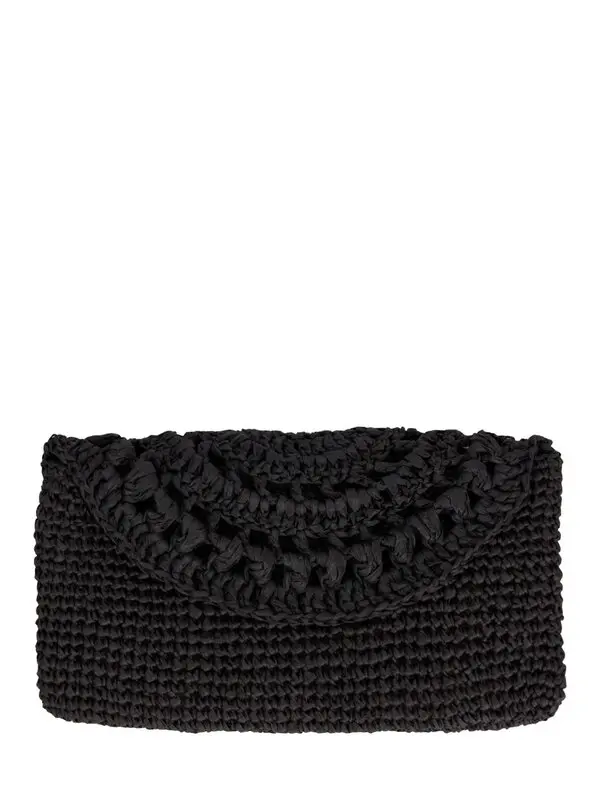 N'ONAT Crochet Flapped Clutch - Black