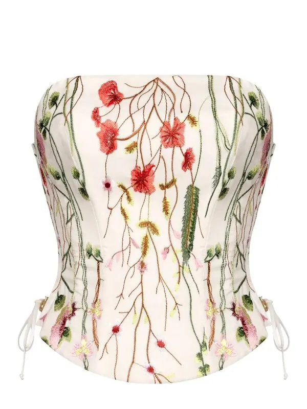 ELSAVA Flora Silk Corset - Yellow