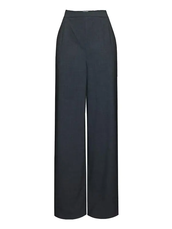 2KSTYLE Laura Pleated Wide-leg Trousers - Grey