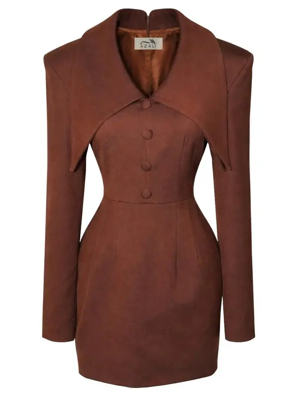 AZALI Fira Mini Blazer Dress - Brown