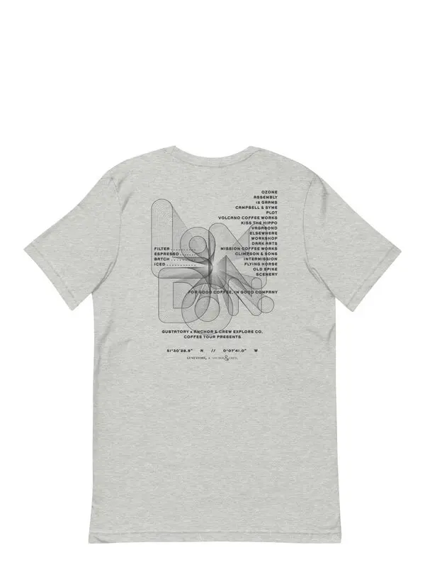 ANCHOR & CREW Neutrals Desert Dust Gustatory London Coffee Scene Organic Cotton Embroidered T-shirt - Brown