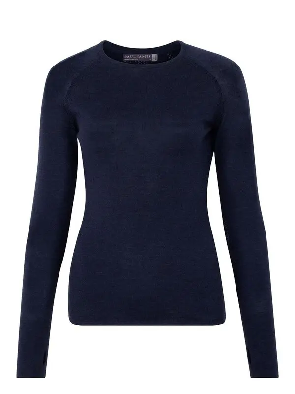 PAUL JAMES KNITWEAR Merino Activewear Training Top - Blue