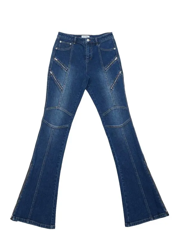 CIRCULAR PATH Zelda Zipper Jean Midnight Tall - Blue