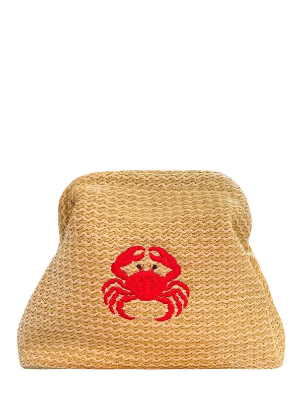 LILLY LOVES Crab Straw Clutch - Orange
