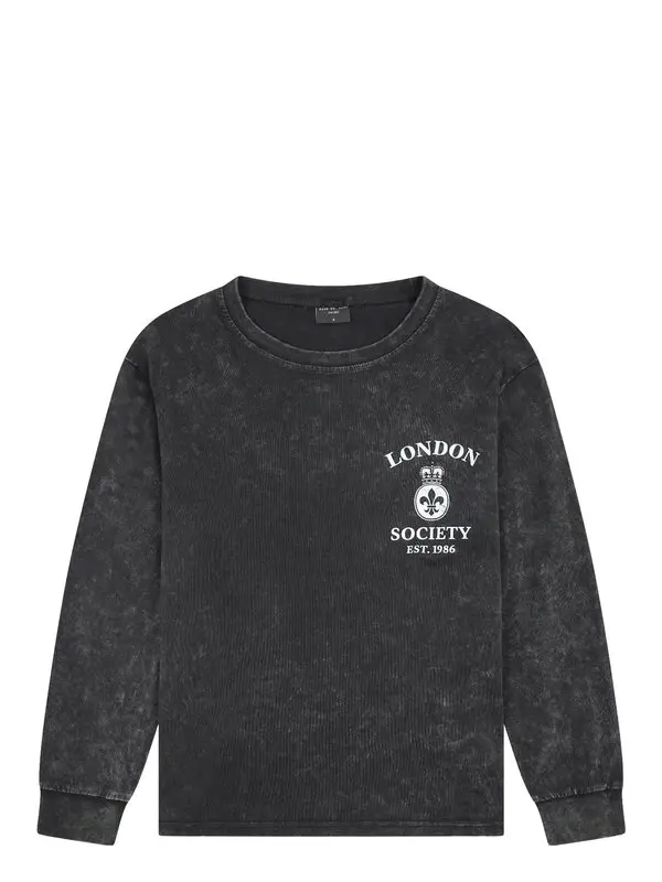 RAVE ON TREND Vintage Wash Long Sleeve - Black