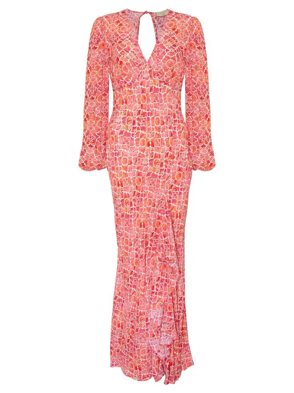 SOPHIA ALEXIA Marble Mosaic Portofino Maxi Dress - Red