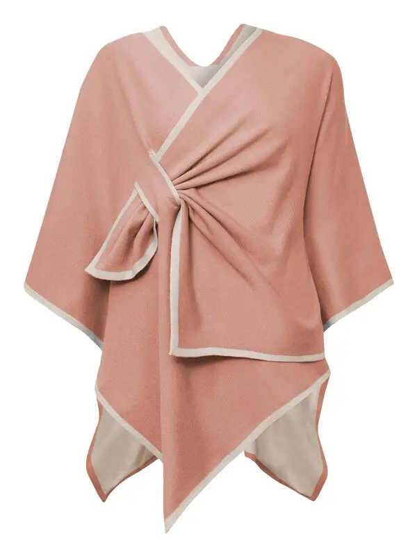 JAMES LAKELAND Knot Detailed Poncho - Pink