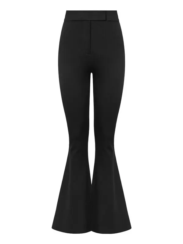 MANDRAGORA High-waisted Fitted Flared Trousers - Black