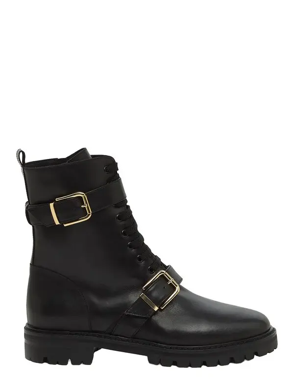 MIYANA BERLIN Ava Buckled Ankle Boots - Black