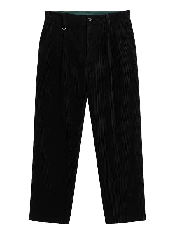Éclectique Pleated Corduroy Trousers Mercer - Black