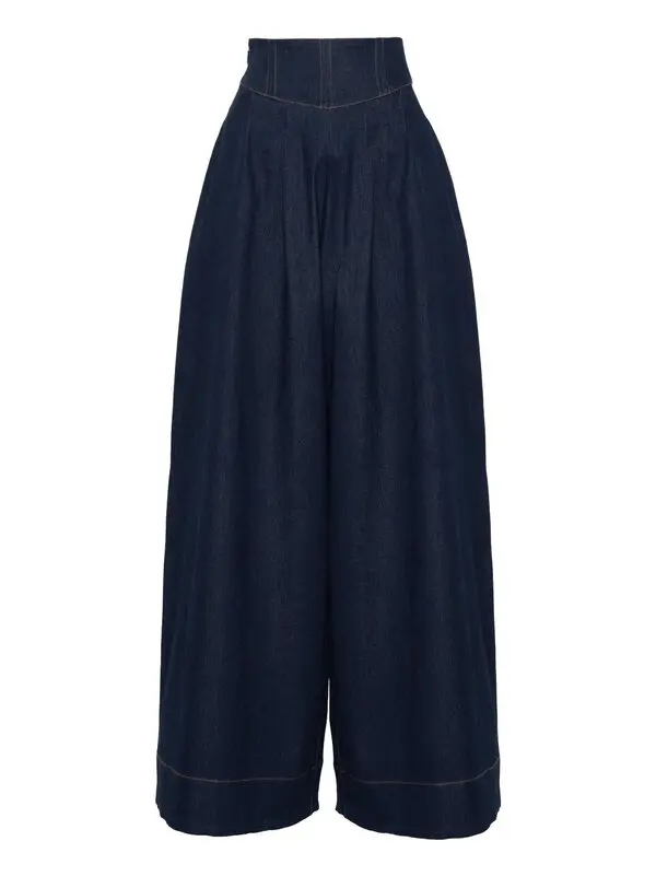 OFUURE Kiara Denim Wide-leg Pants - Blue