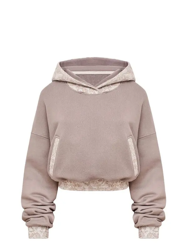 MANDRAGORA Cotton Lantre Sweatshirt With Jacquard Detailing - Brown