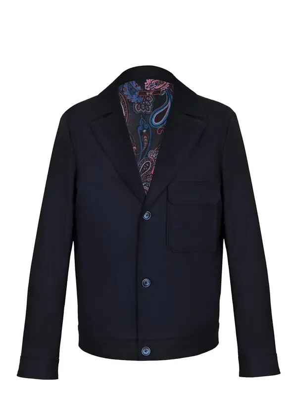DAVID WEJ Ashford Relaxed Patch Pocket Jacket - Blue