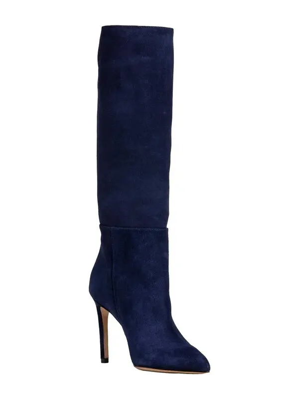 BEAUTIISOLES BY ROBYN SHREIBER Yara Suede Knee-high Stiletto Boots - Blue