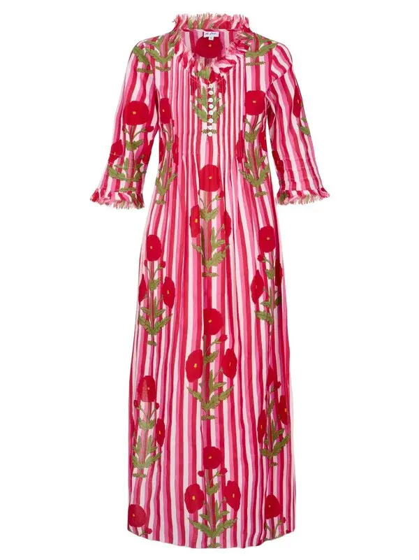AT LAST... Cotton Annabel Maxi Dress - Red