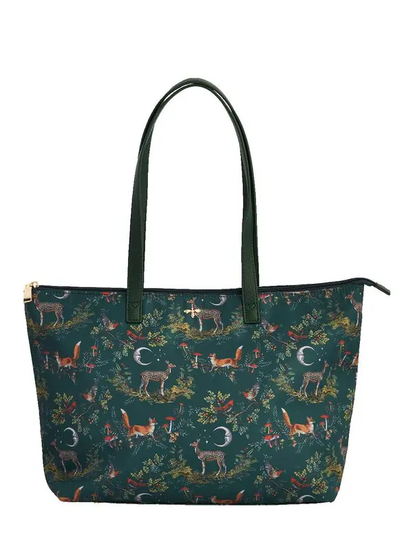 FABLE ENGLAND Printed Grab Tote - Green