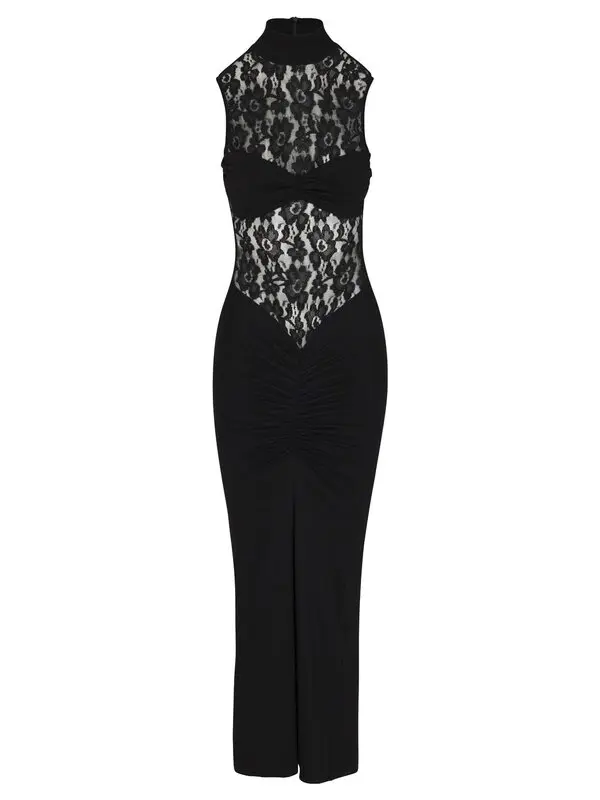 DELFI COLLECTIVE Addison Lace Detail Maxi Dress - Black