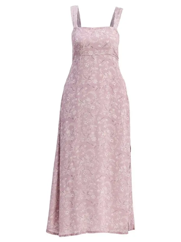 REISTOR Floral Maxi Dress With Tapered Straps - Pink