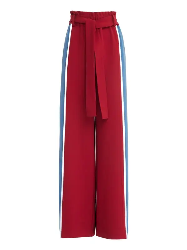 JULIA ALLERT Belted High-waist Wide-leg Trousers - Red