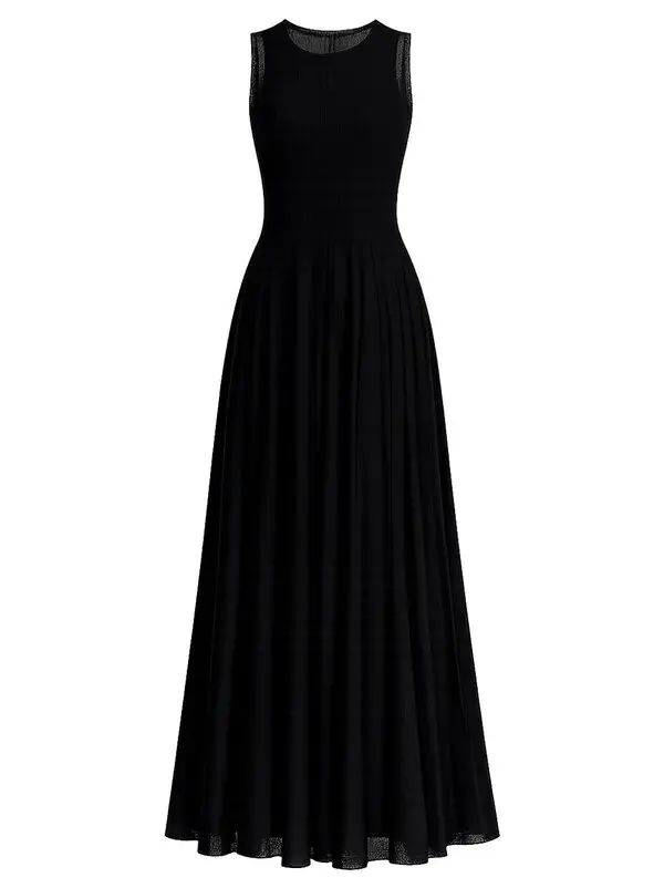 TANTRA SPAIN SL Long Sleeveless Textured Lace Dress - Black