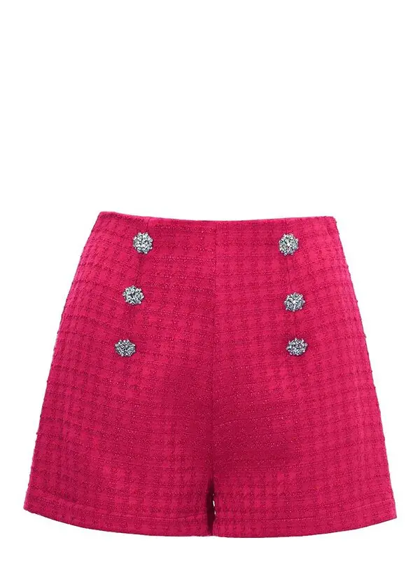 NISSA High Waisted Bouclé Short - Pink
