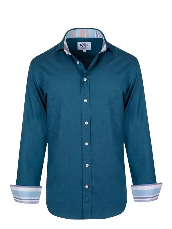 KOY CLOTHING Teal Cotton-merino Shirt - Blue
