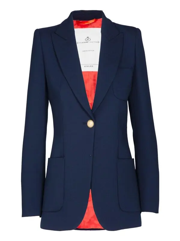 THE EXTREME COLLECTION Single-breasted Blazer With Gold Buttons - Blue