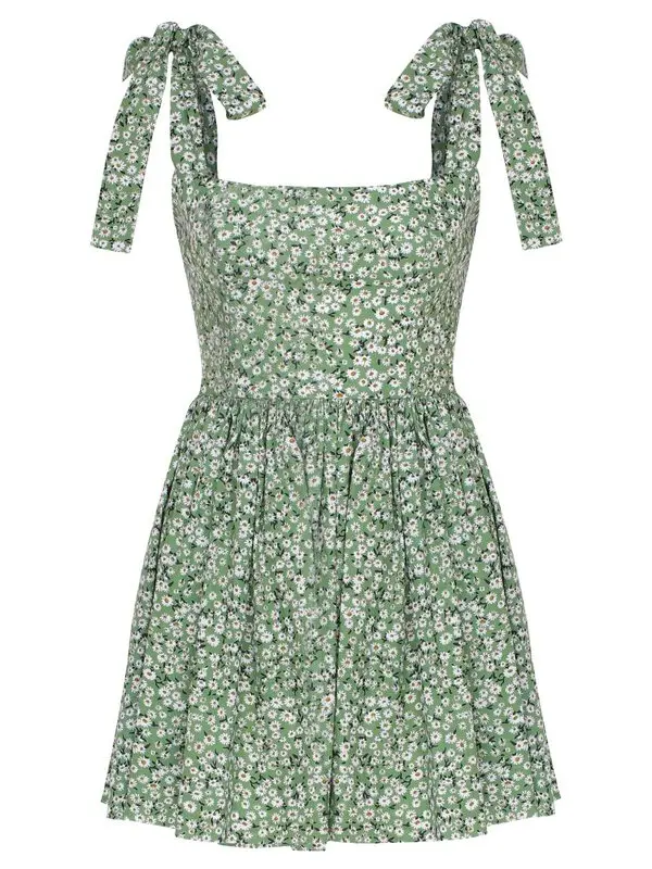 NAZLI CEREN Audree Floral Print Mini Dress - Green