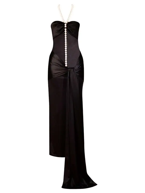 NUR KARAATA Vivienne Strapless Dress - Black
