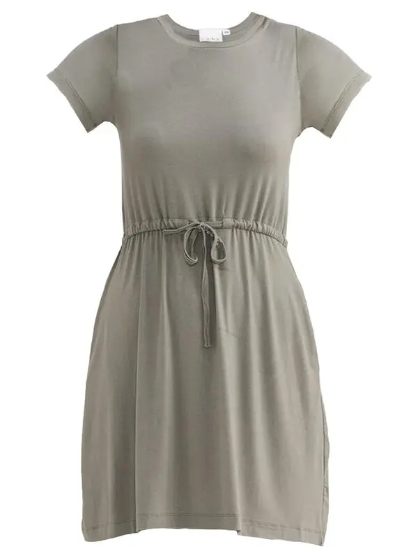 REISTOR Drawstring T-shirt Dress - Green