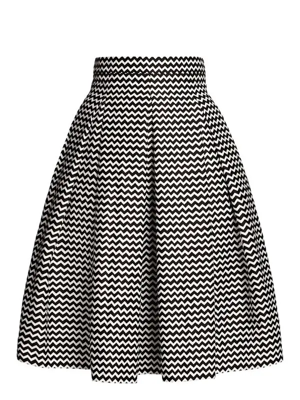 RUMOUR LONDON Ravello Chevron Midi Skirt - Black/white
