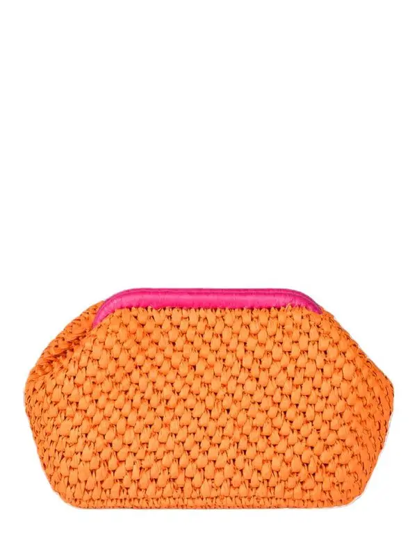 SPRINGMOONATELIER Handcrafted Raffia Yarn Bag - Orange