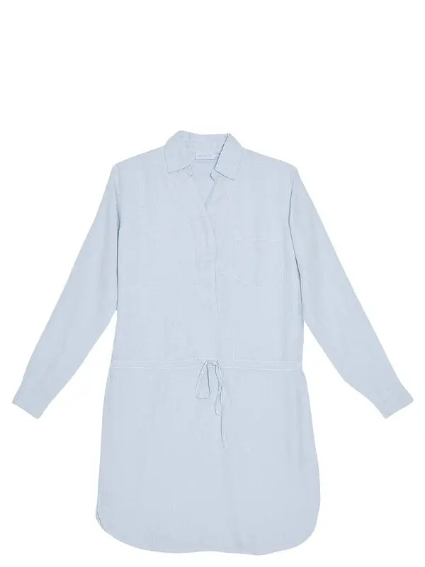 REISTOR Hemp Collared Shirt Dress - Blue