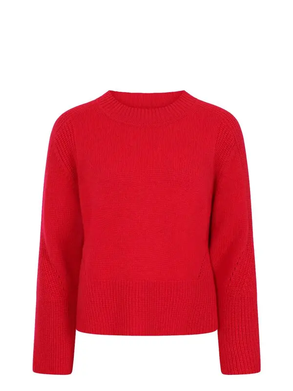 LOOP CASHMERE Ribbed Cashmere Crewneck Sweatshirt - Red