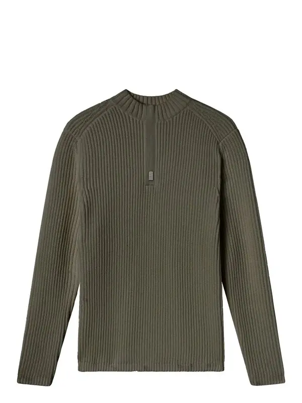 WESTON JON BOUCHER Sentry Half Zip Cashmere & Wool Slim Fit Sweater - Green