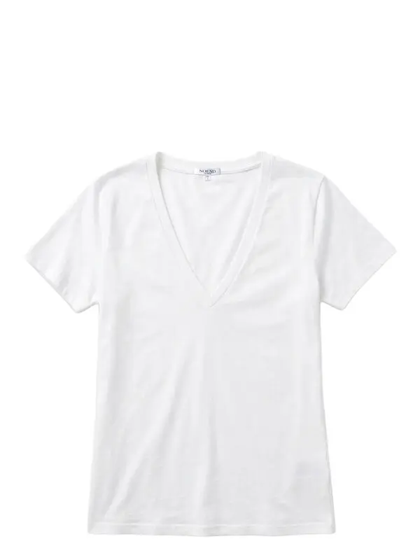 NOEND Supima Cotton Plunge V-neck Tee - White