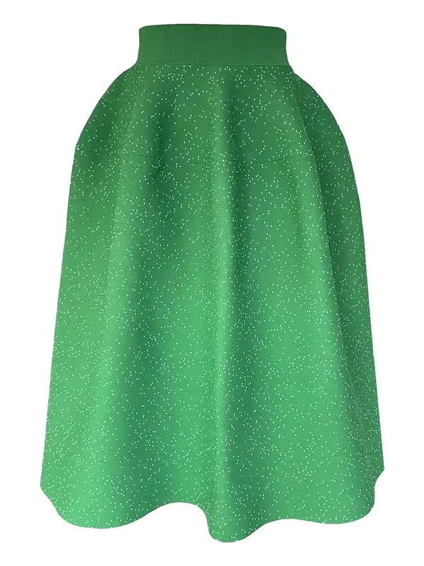 ARTO. Polka Dot Puffy Maxi Skirt - Green