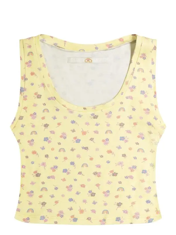 CLOUD HAVEN Ditsy Floral Graphic Tank - Yellow