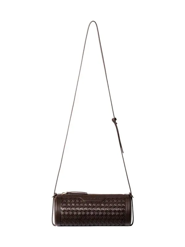 OWLISH STUDIO Reef Woven Cylinder Bag - Brown