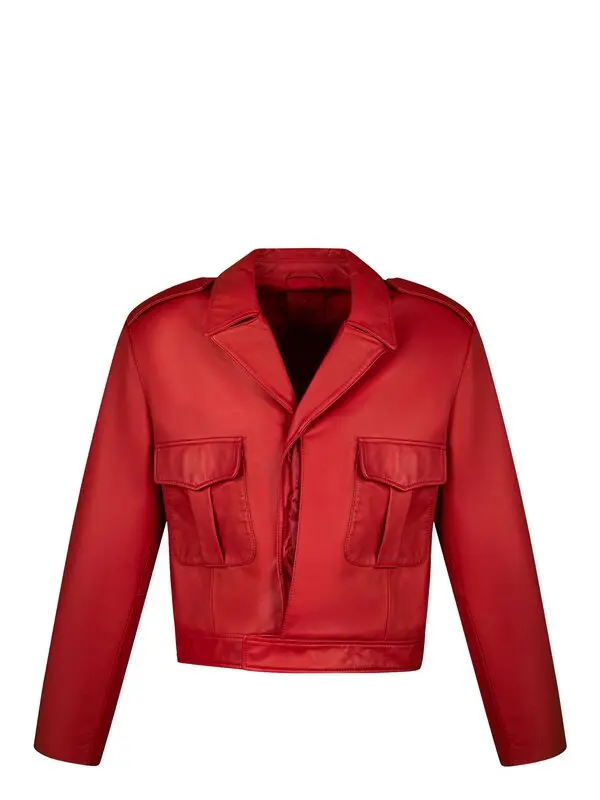 ZASTASTUDIO Enticer Uniform Leather Jacket - Red