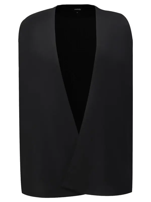 SMART AND JOY Minimalist Evening Cape - Black