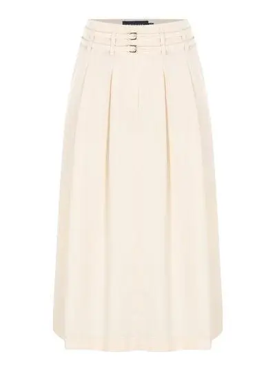 EXQUISE Regular Fit A-line Skirt - Beige