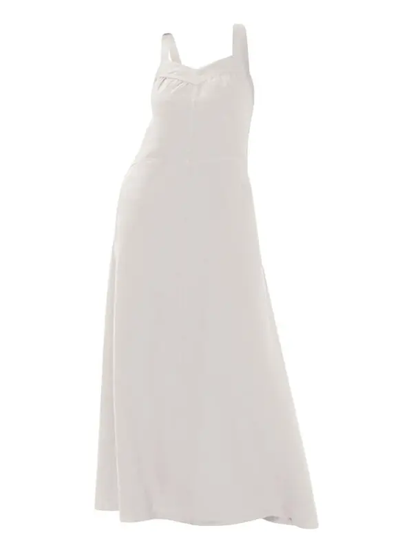 Haris Cotton Tank Maxi Backless Linen Dress - White